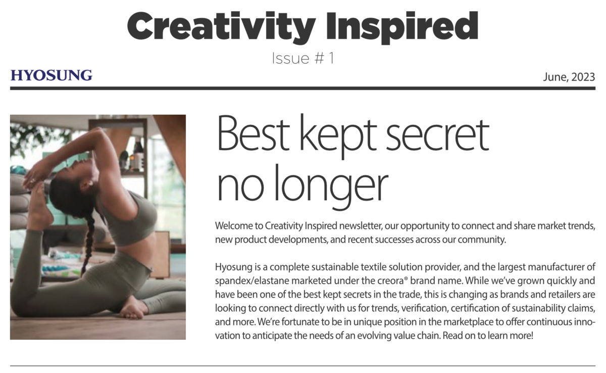 Welcome to our fist Creativity Inspired Newsletter
